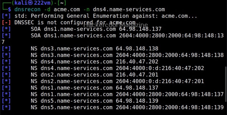 Complete guide to DNSrecon - Hackercool Magazine